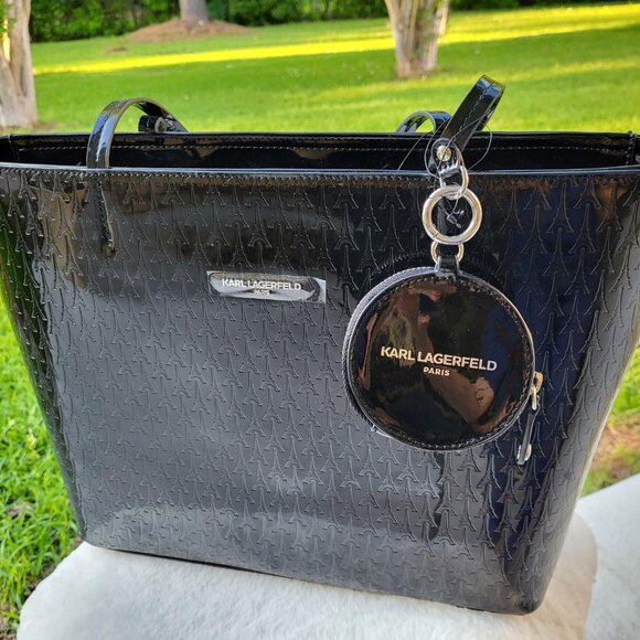 Karl Lagerfeld | Bags | Karl Lagerfeld Adele Black Tote With Coin Purse | Poshmark